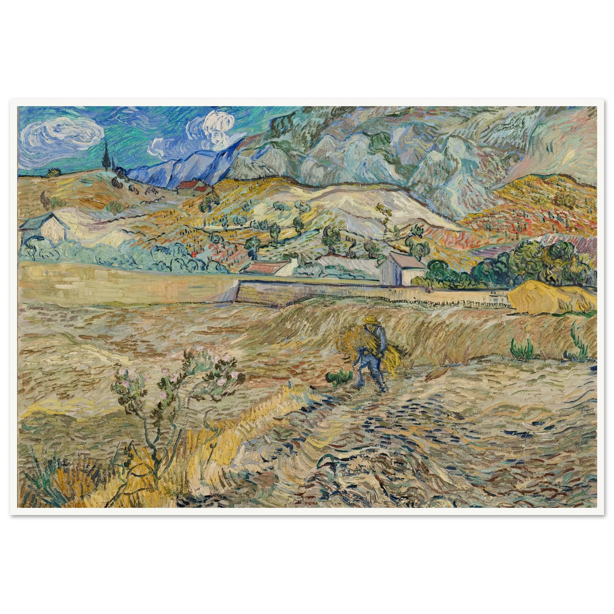 Landscape at Saint-Rémy (Enclosed Field with Peasant) (1889) Art Print ...