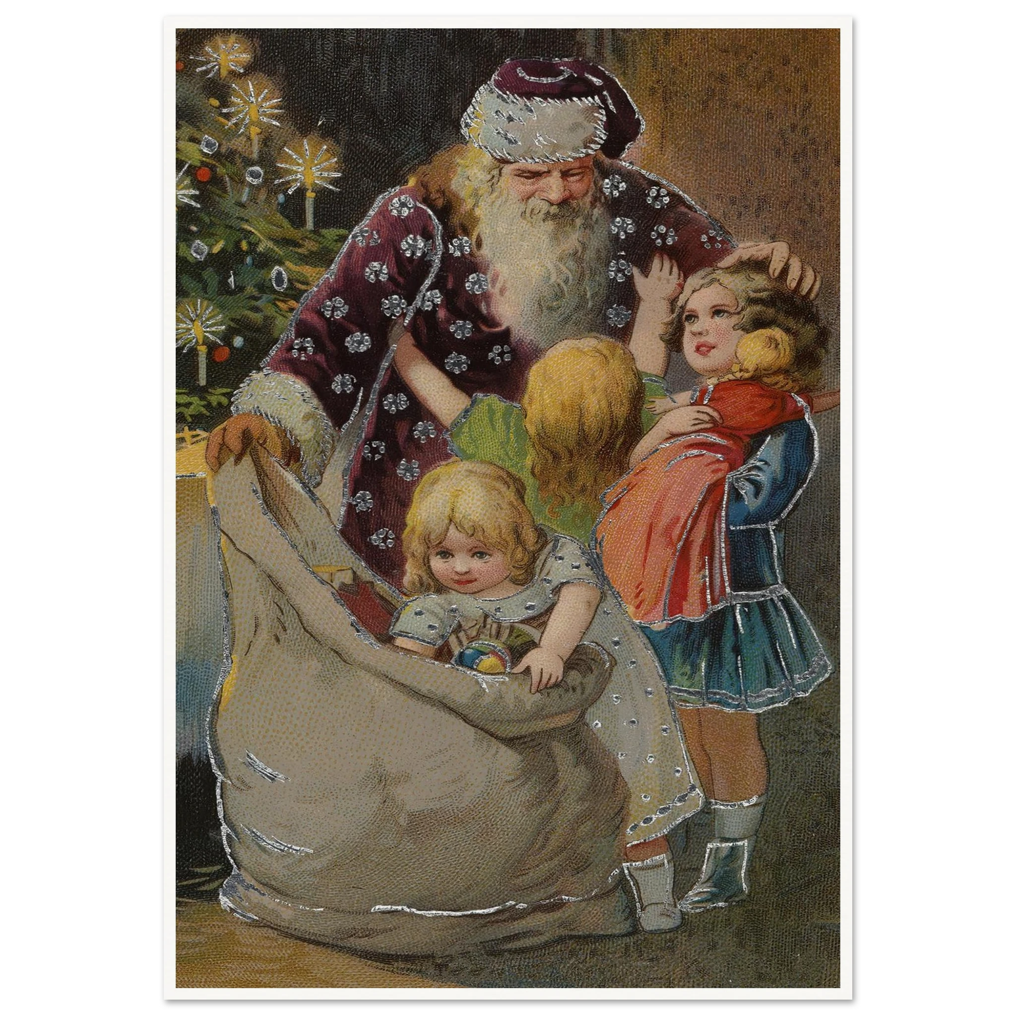 Santa Hugging The Children – Quipham Collections