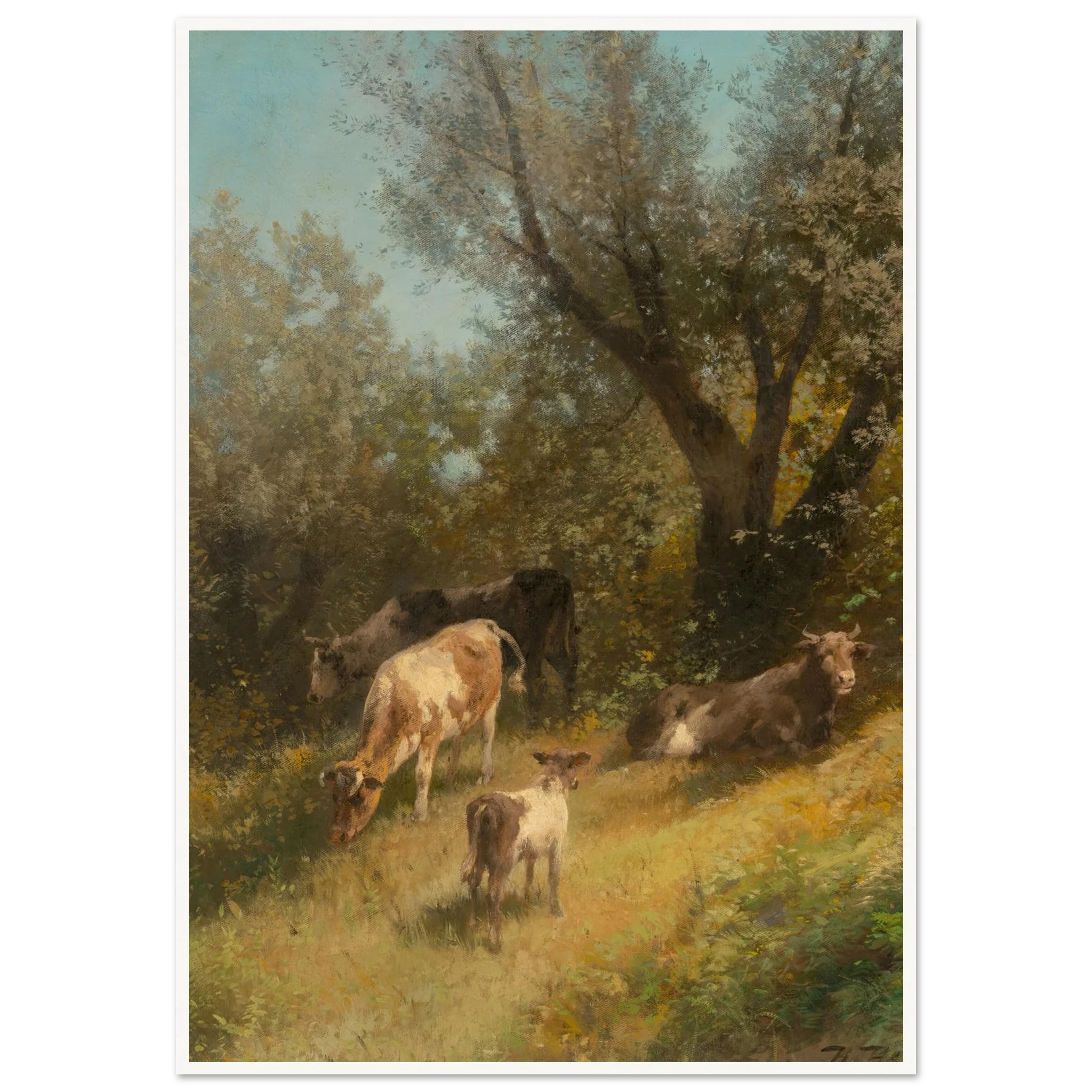 Summer grazing, Chester County Art Print | Hermann Ottomar Herzog ...