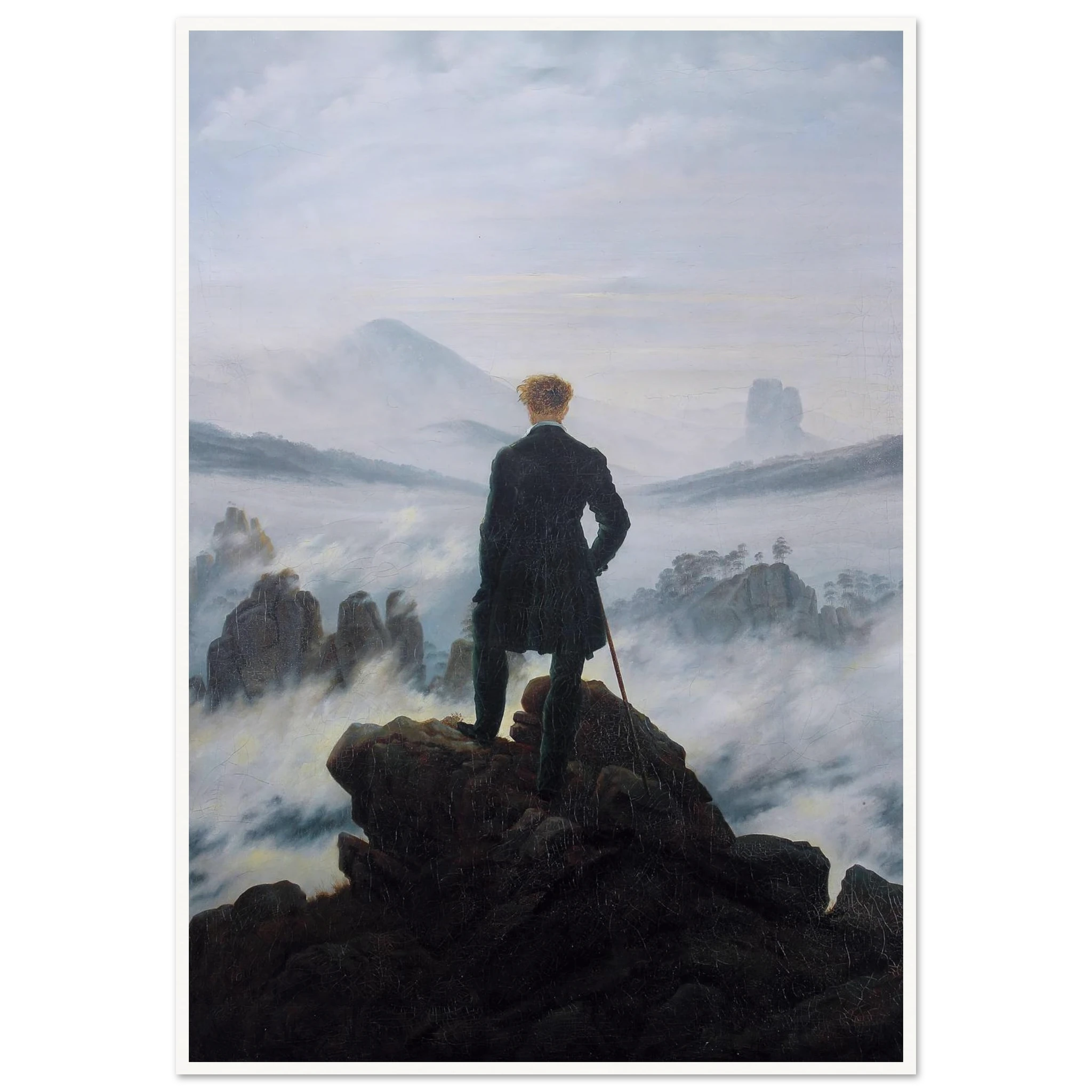 The Wanderer above the Mists (1817-1818) Art Print | Caspar David Frie ...